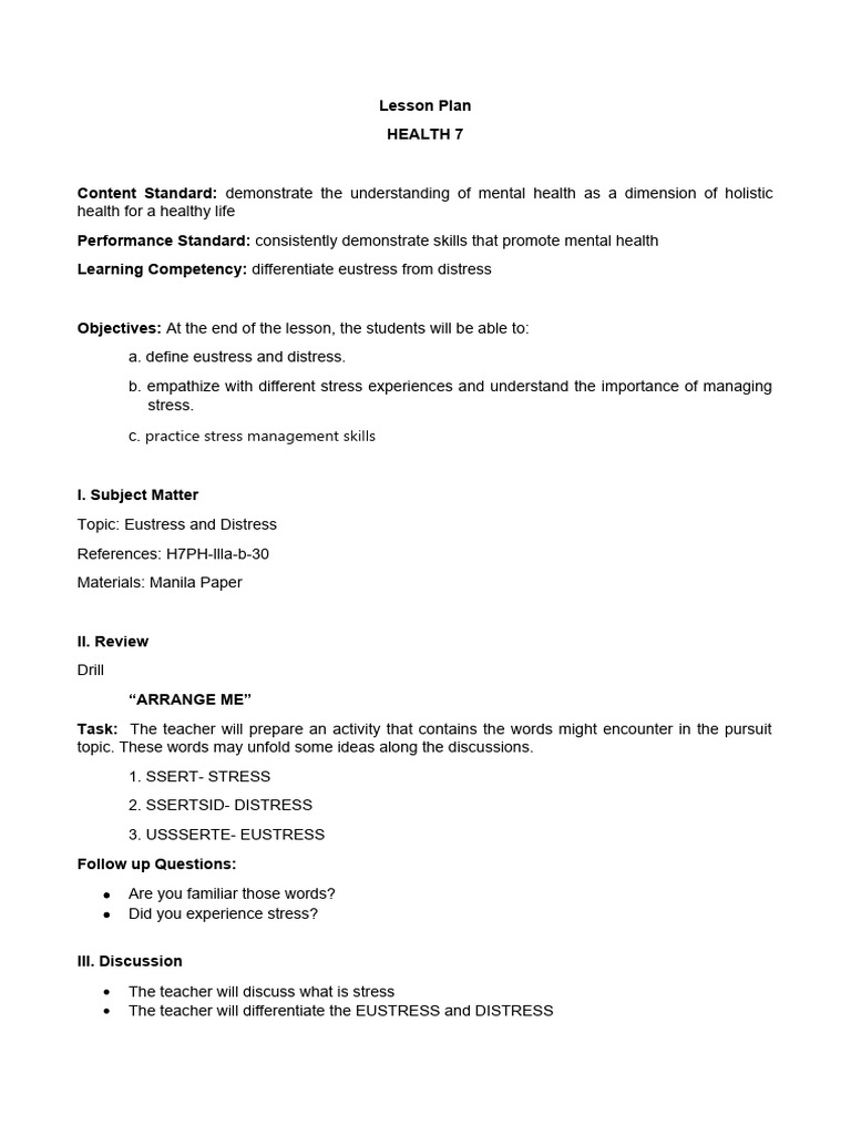 Lesson-Plan_HEALTH-7_-MAY JEAN | PDF