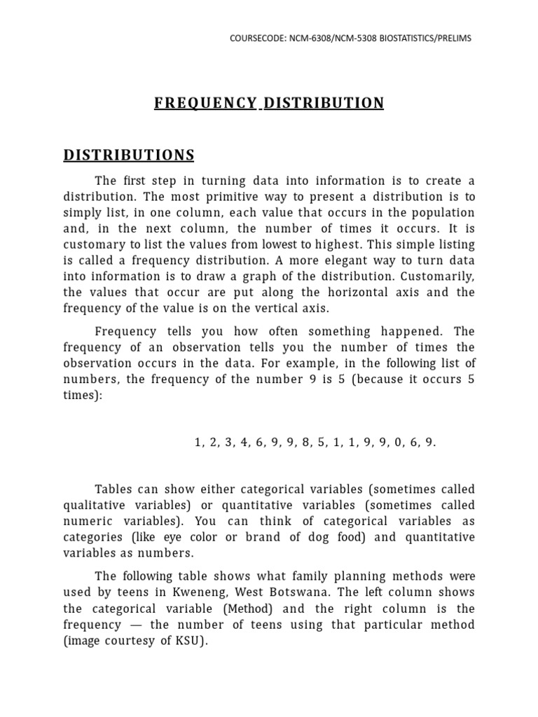 w3 Frequency Distribution and Descriptive Statistics | PDF | Standard ...