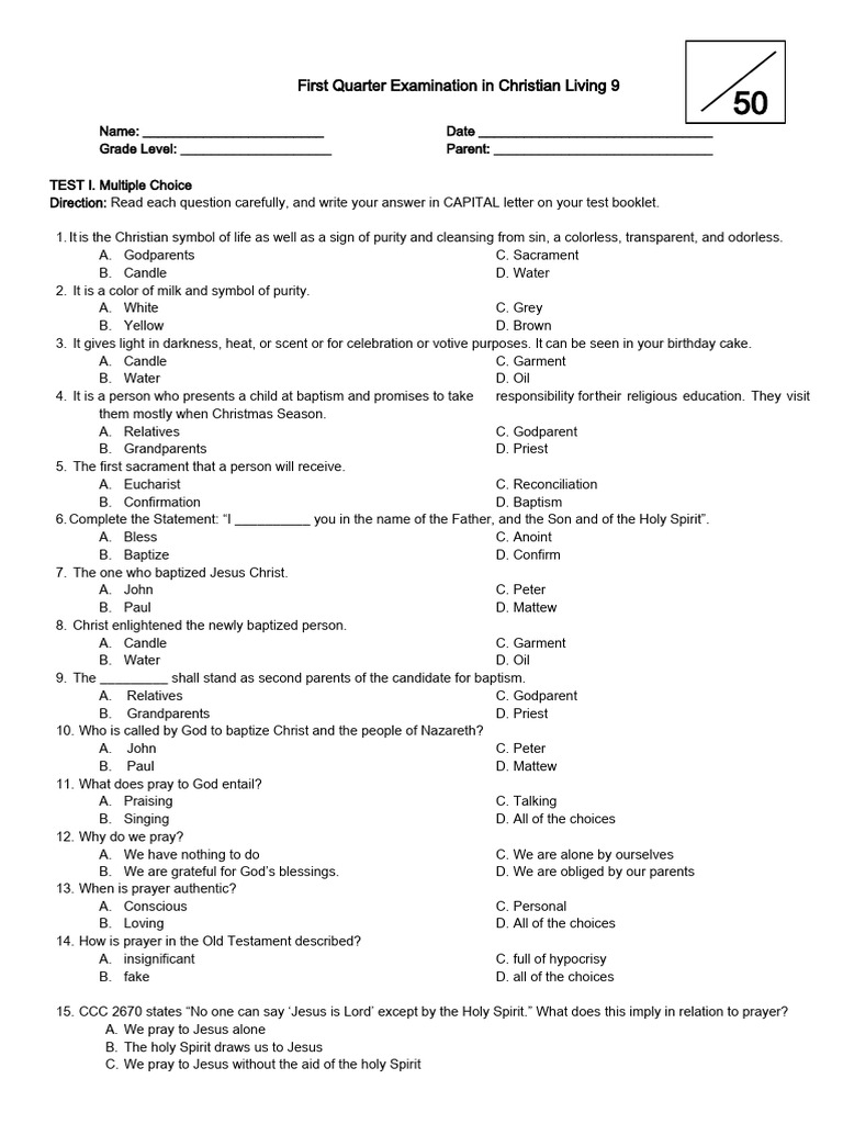 MORALES-CL9 - 3rd Quarter | PDF | Baptism | Prayer