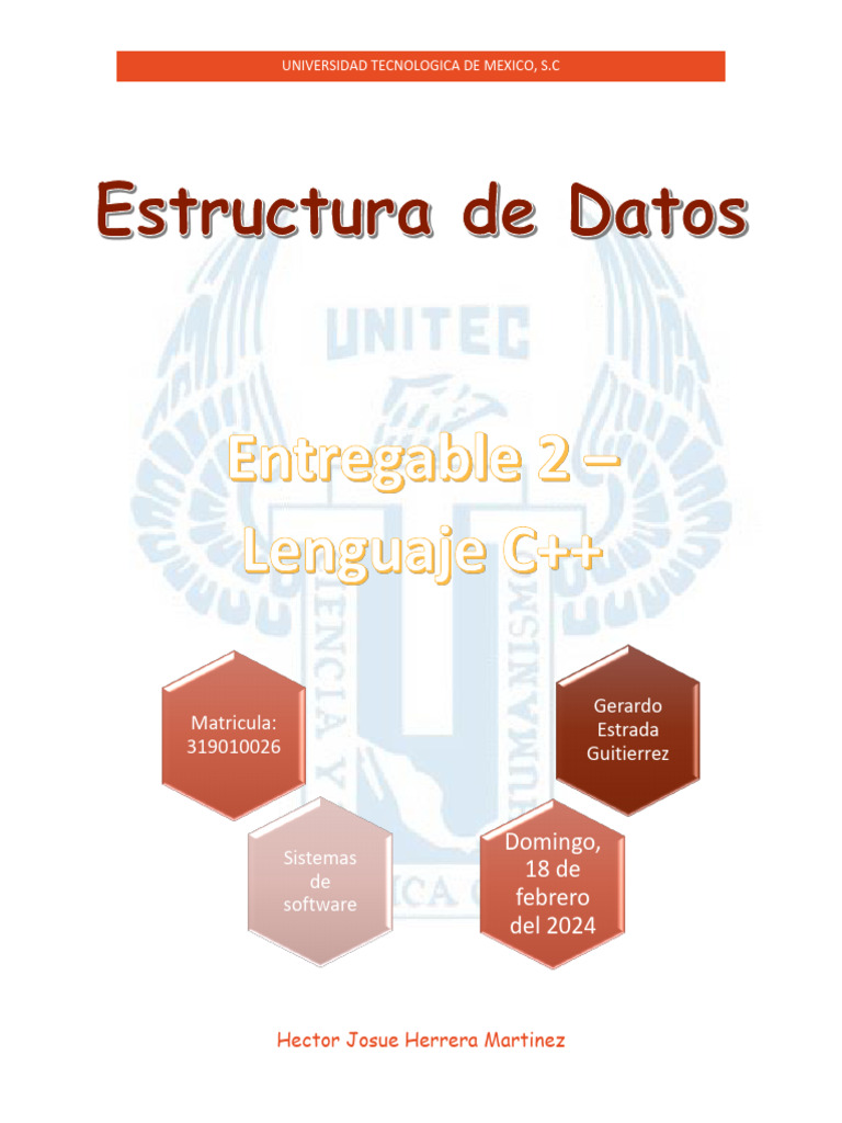 Entregable2 Estructura de Bases de Datos | PDF | C ++ | Cola (tipo de datos abstractos)