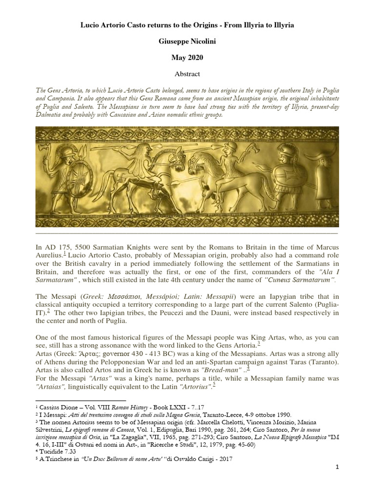 Artorius Torna Alle Origini-Eng-r3 | PDF | Classical Civilizations | Classical Antiquity