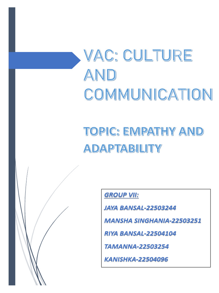 Empathy and Adaptability in Communication | PDF | Nonverbal ...