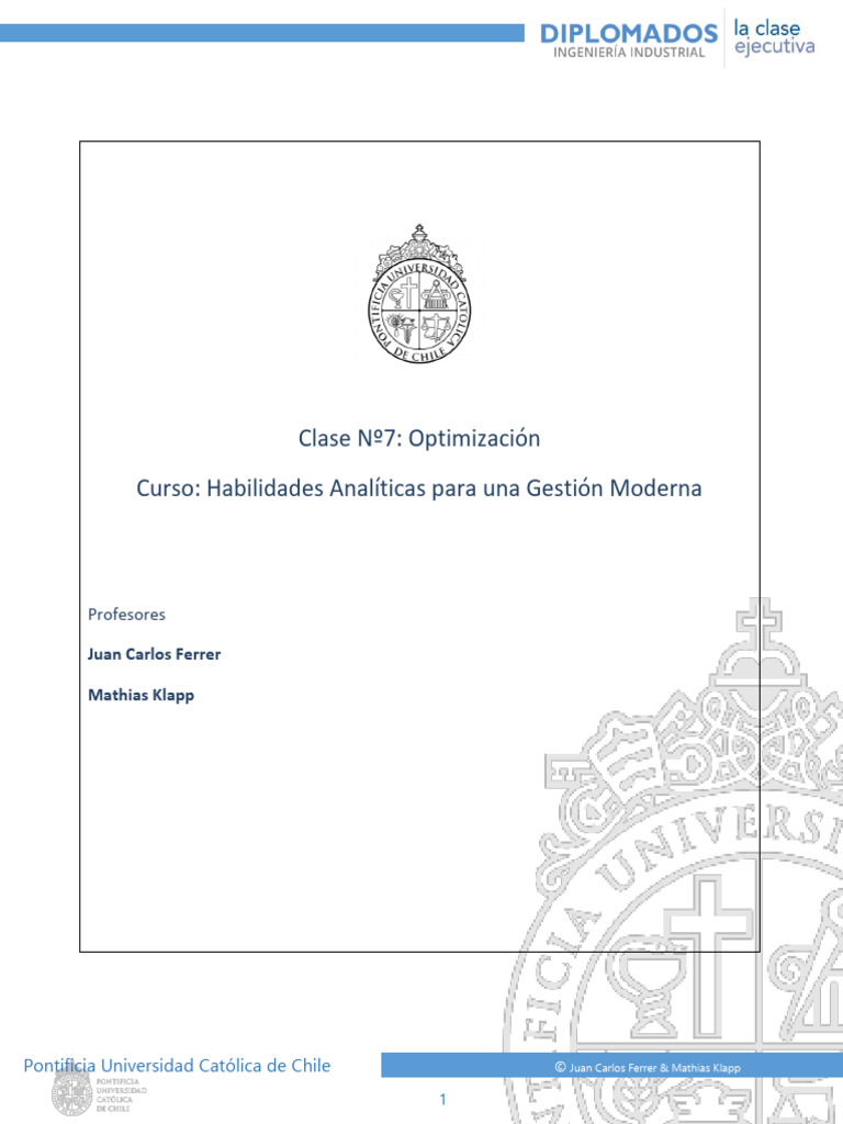 Clase N°7 Optimización | PDF | Optimización Matemática | Matemáticas