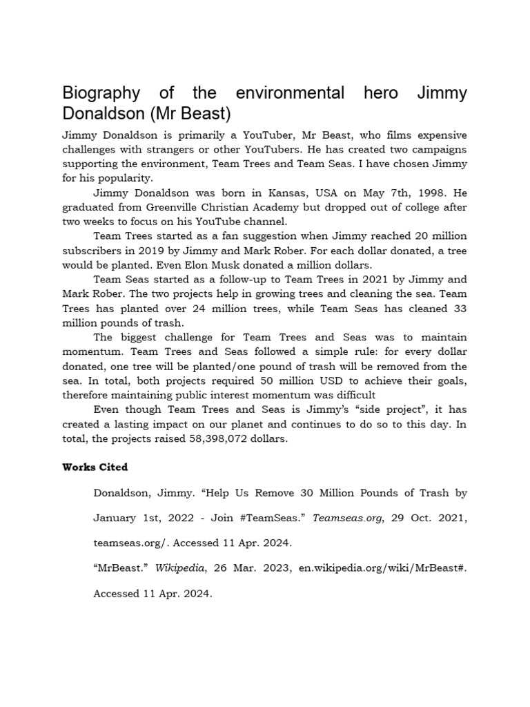 Biography of Jimmy Donaldson | PDF