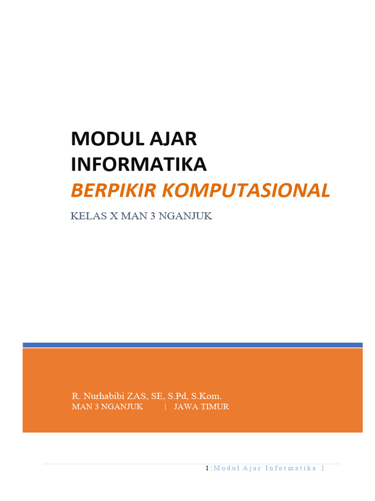Modul Ajar Informatika 1 - Berpikir Komputasional | PDF