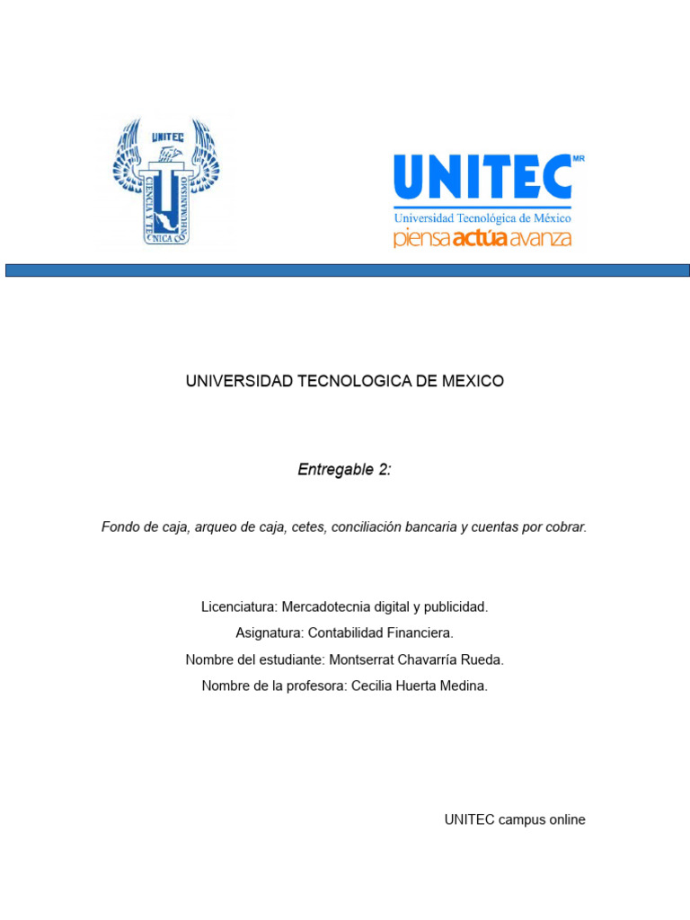 Portada Entregable 2 Conta | PDF | Bancos | Cheque