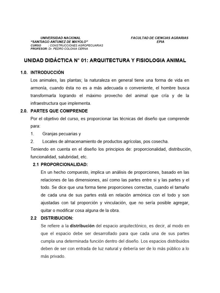 Separata 01 Ud1 Const. Agrop. 2024-1 | PDF | Dimensión | Diseño