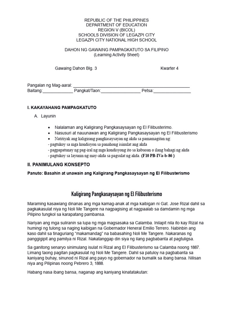 Activity Sheet No. 3 | PDF