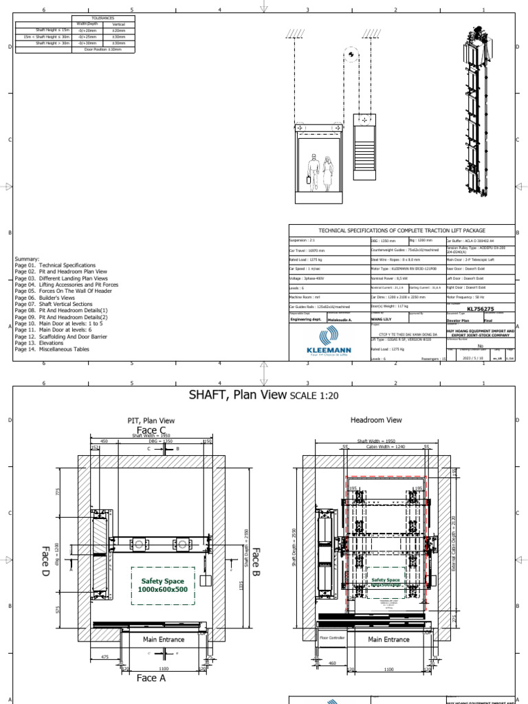 Tolerances Width/Depth Vertical Shaft Height 15m - 0/+20mm 20mm 15m 30m ...