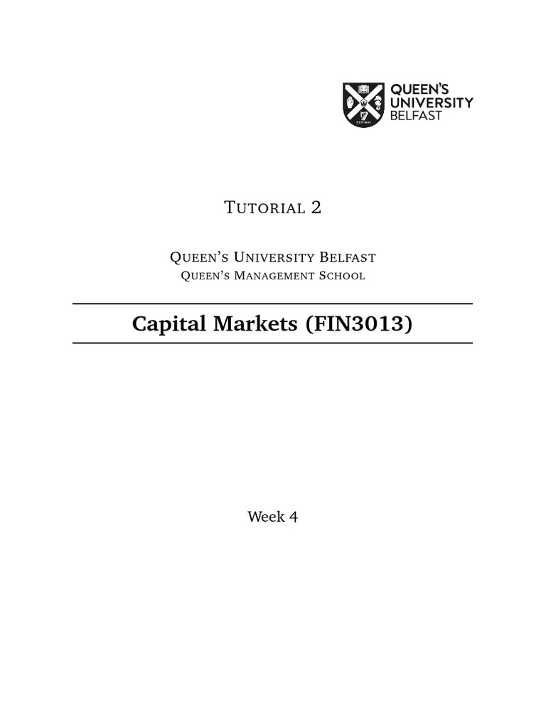 02 - Tutorial 2 - Week 4 Solutions | PDF | Dividend | Price–Earnings Ratio