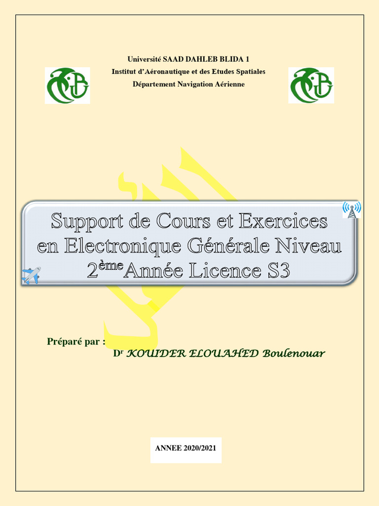 UniversitÃ© SAAD DAHLEB BLIDA 1coursl2s34 | PDF