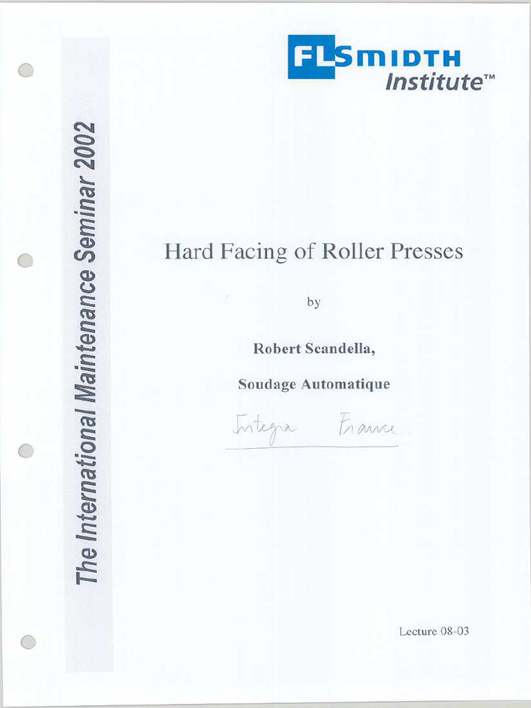 019 Hard Facing of Roller Presses | PDF