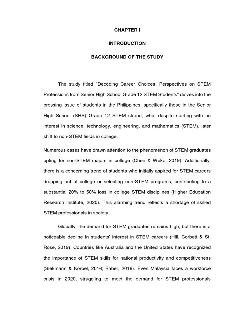 Decoding Career Choices Perspectives On STEM Professions From Senior ...