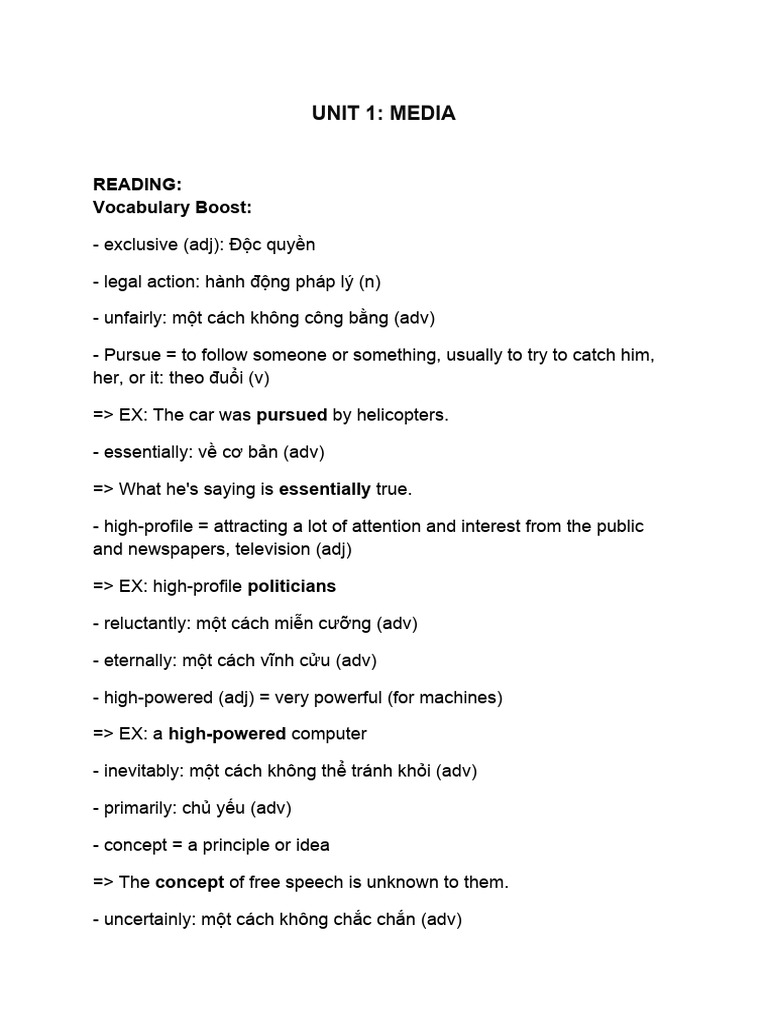 UNIT 1 - Vocabulary - Day2 | PDF