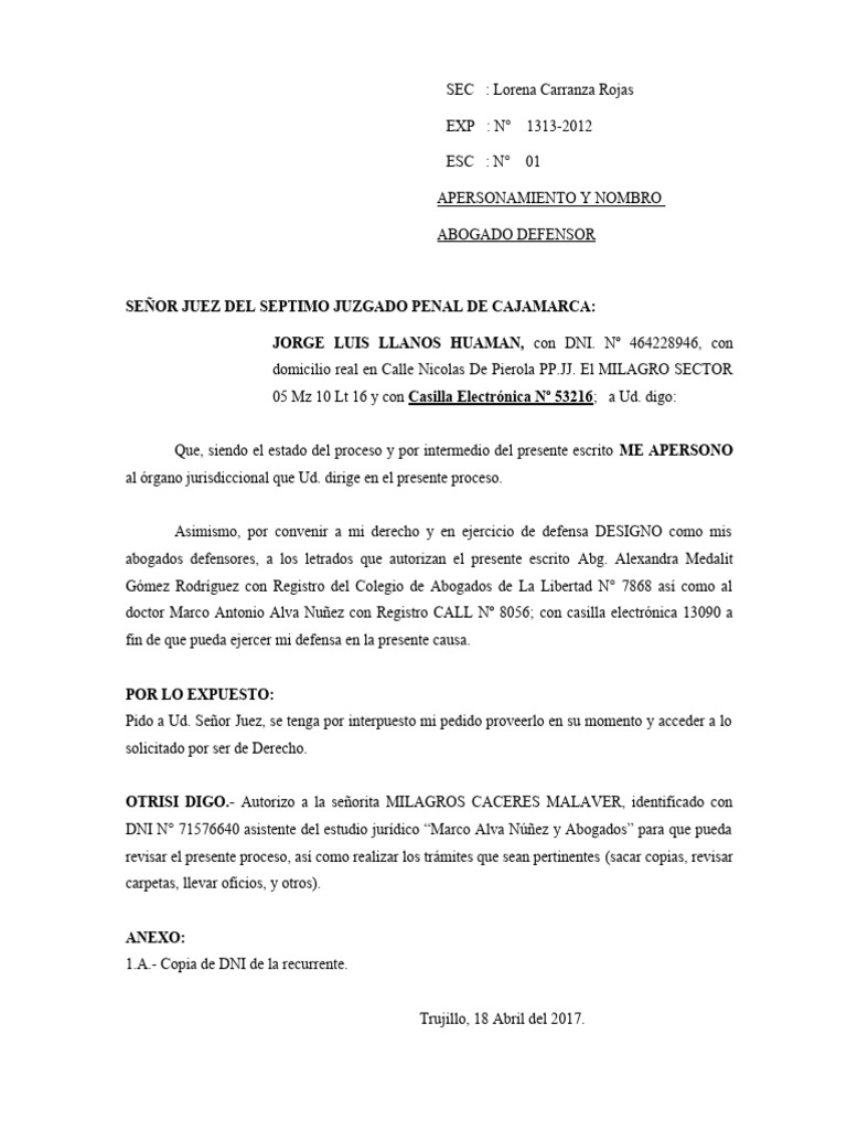 APERSONAMIENTO - Marissa | PDF