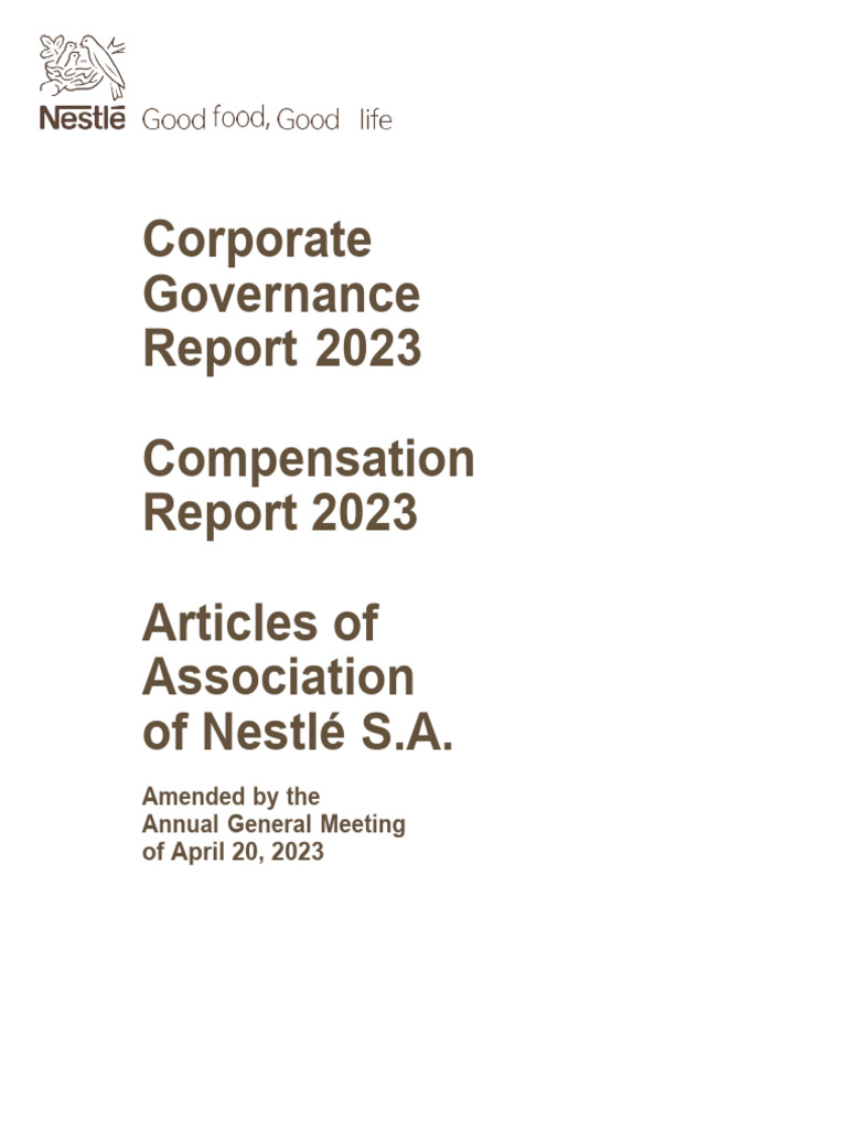 Nestlé Governance & Compensation 2023 | PDF | Financial Statement ...