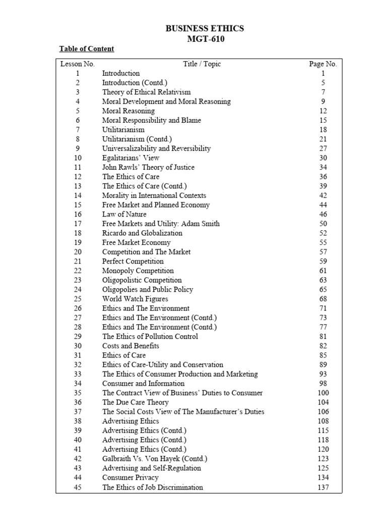 MGT610 Handouts 1 45 Highlighted by NoumanMunib-1-55 | PDF | Morality ...