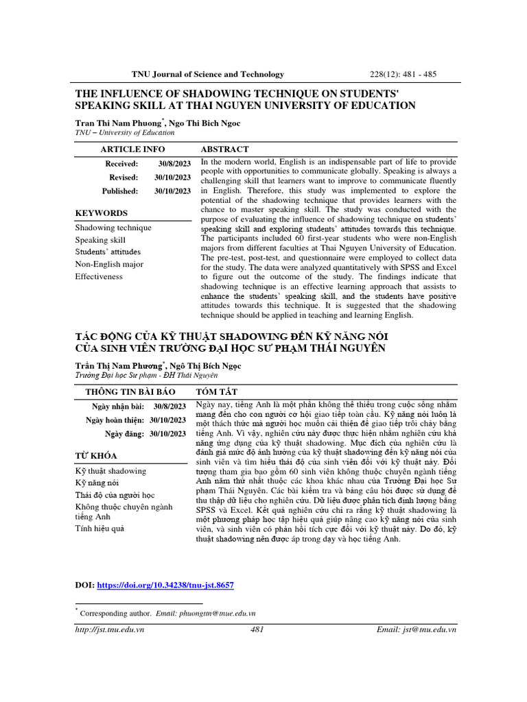 Shadowing Boosts Student Speaking | PDF