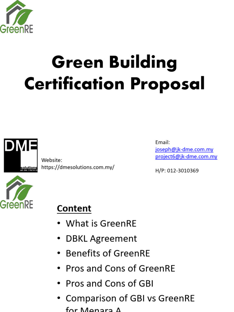 GreenRE Certification Overview and Benefits | PDF | Green Building ...