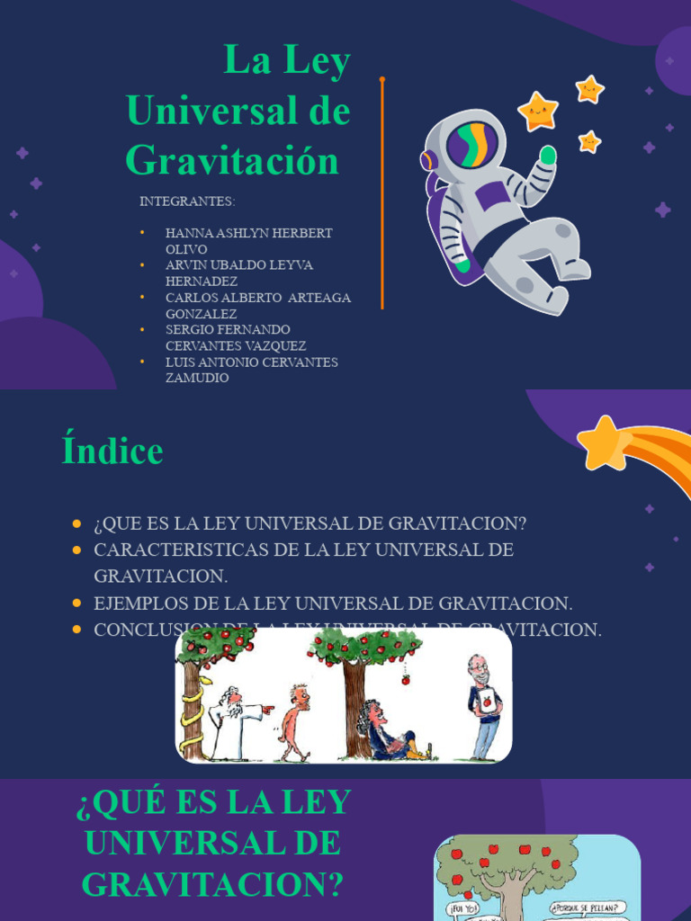 La Ley de Gravitacion Universal | PDF | Gravedad | Ley de Newton de la ...