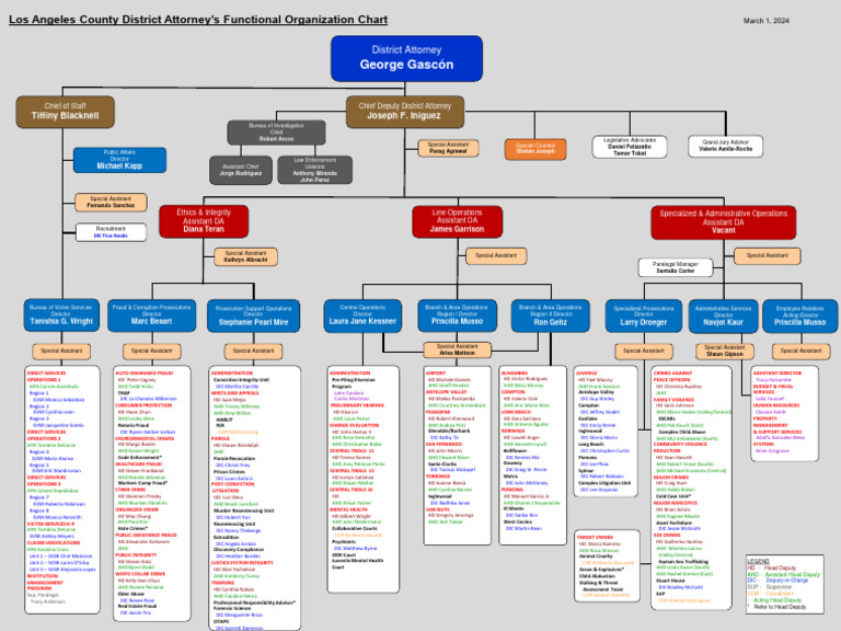 LA County DA Organization Chart 2024 | PDF | Crimes | Crime & Violence