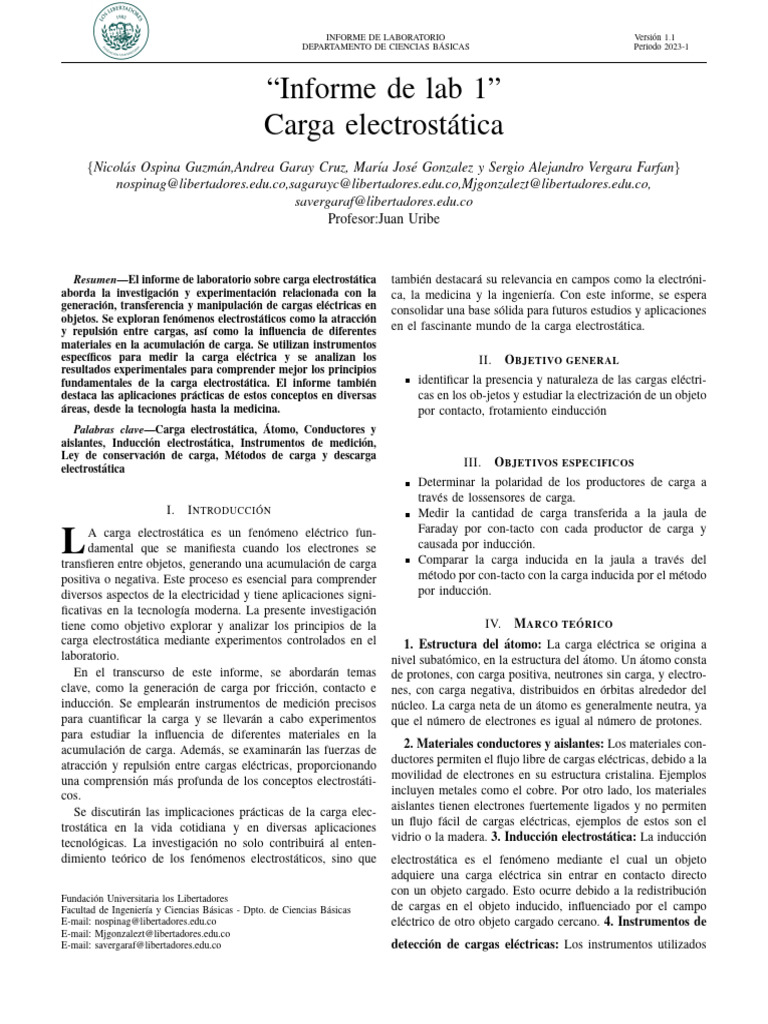 Carga Electrostática | PDF | Electrostática | Ciencia de los Materiales