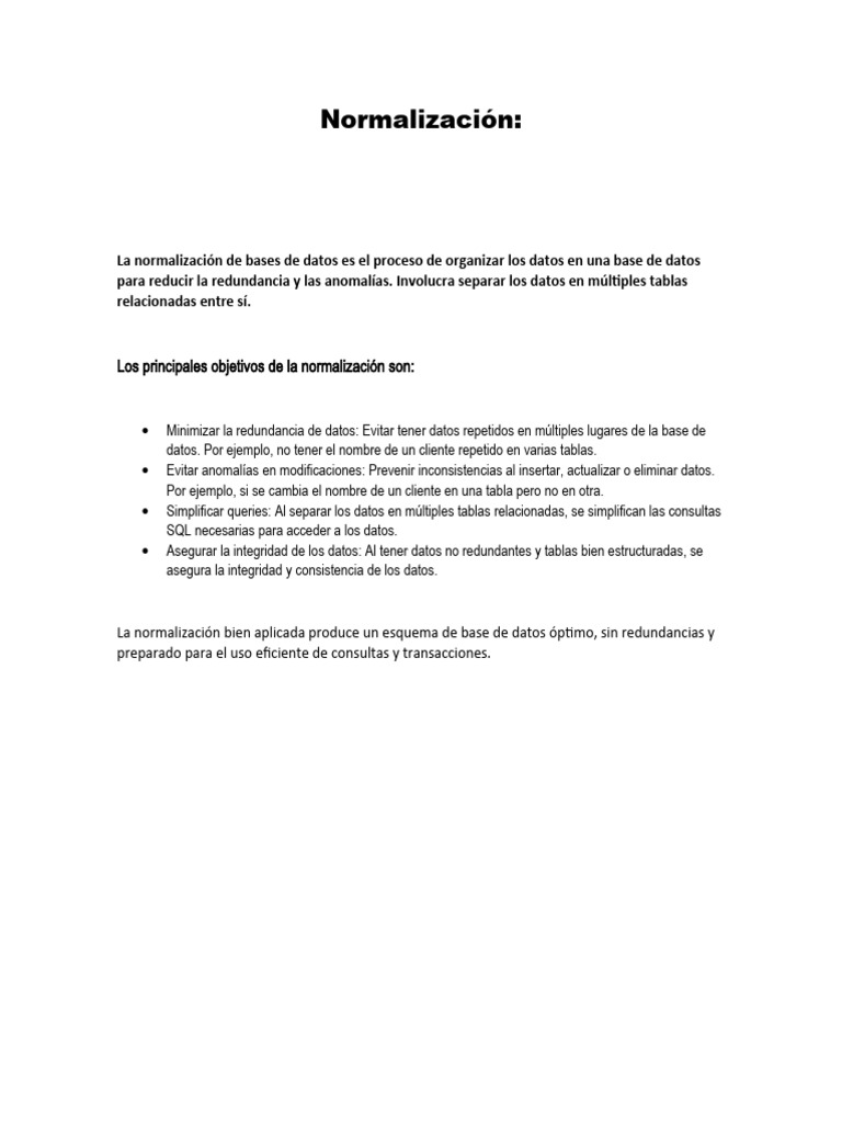 TI 01 U2 Normalización | PDF | Gestión de datos | Informática