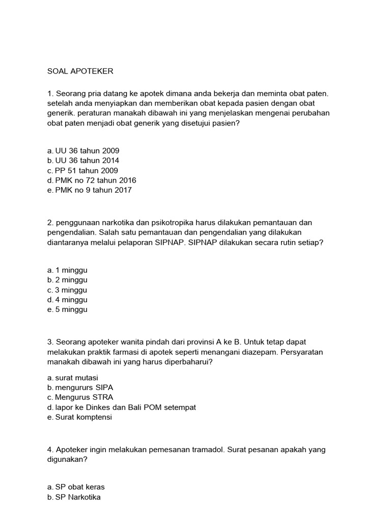 Soal Apoteker Fix | PDF