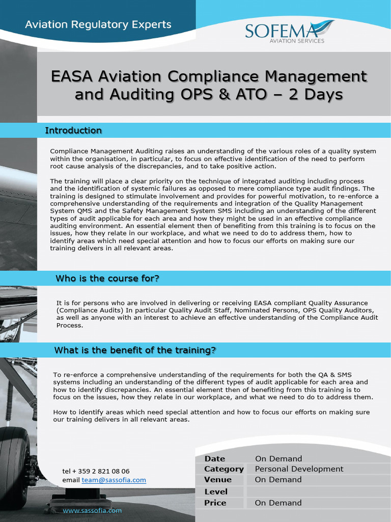 EASA_Aviation_Compliance_Management_and_Auditing_OPS__ATO_2_Days | PDF ...