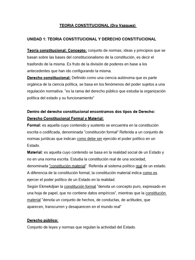 Teoria Constitucional - Resumen Clau | PDF | Constitución | Ley constitucional