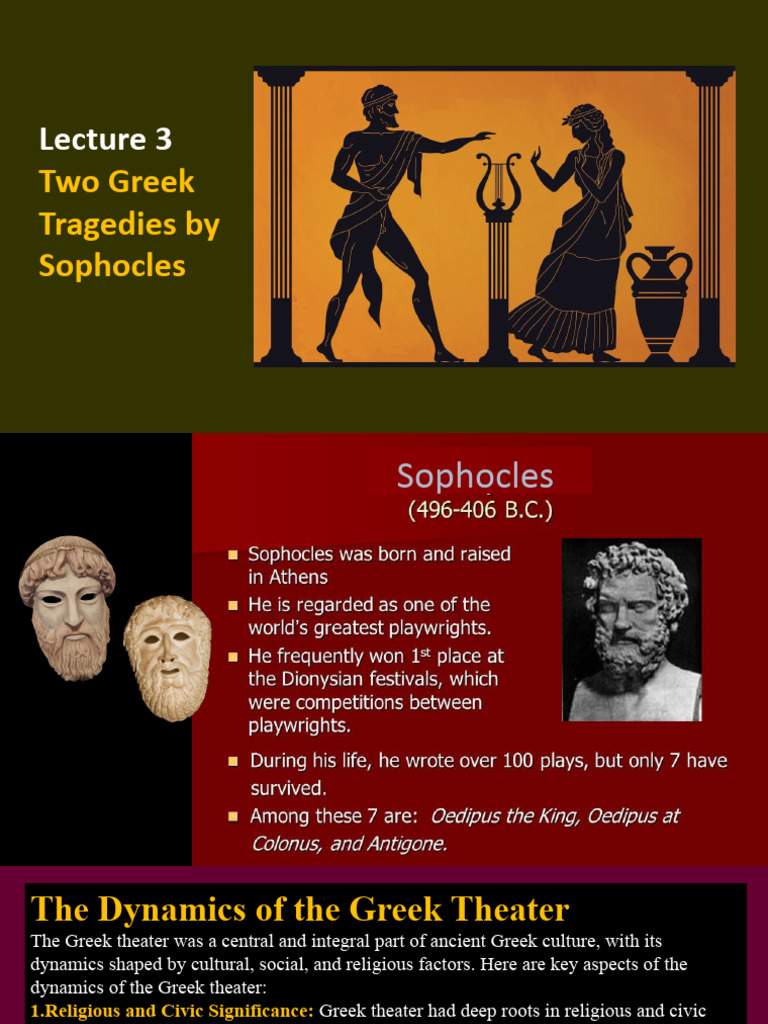 Slide 3 Oedipus Rex and Antigone | PDF | Greek Tragedy | Sophocles