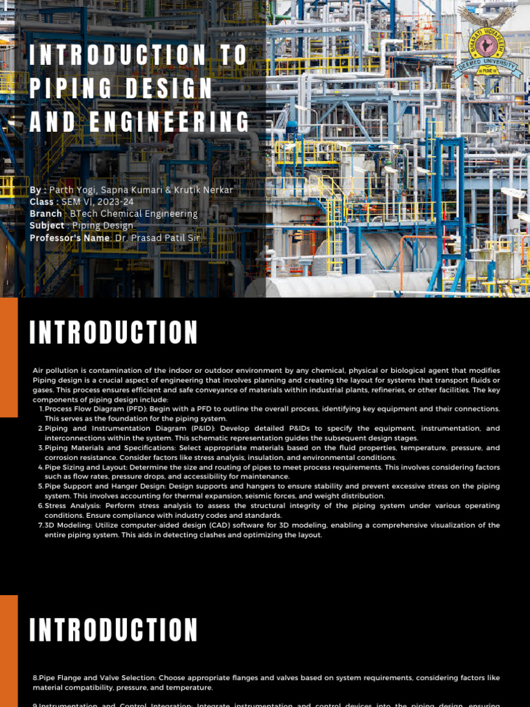 Introduction To Piping Design and Engineering | PDF | Pipe (Fluid ...