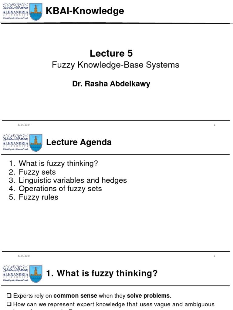 Lec5 Fuzzy Knowledge Base System Pdf Fuzzy Logic Mathematical Logic 