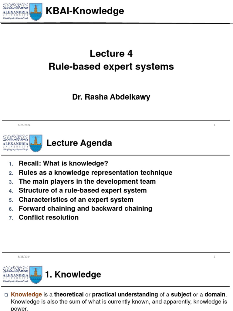 Lec3-Rule-based Expert Knowledge Basesystems | PDF | Knowledge ...