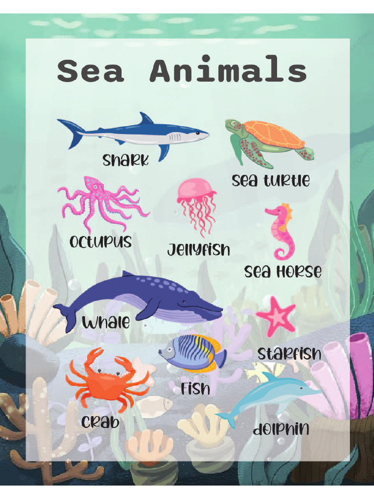 Sea Animals Vocab! - Mesa de Trabajo 1 | PDF