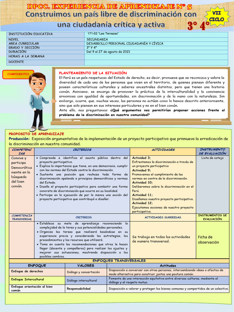 EDA 5 DPCC Proyecto Participativo | PDF | Discriminación | Derechos