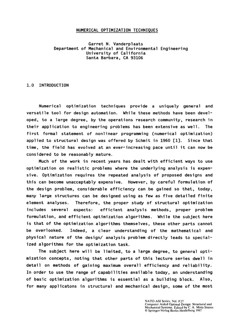 Numerical Optimization Techniques | PDF | Mathematical Optimization ... Numerical Optimization Techniques | PDF | Mathematical Optimization ...
