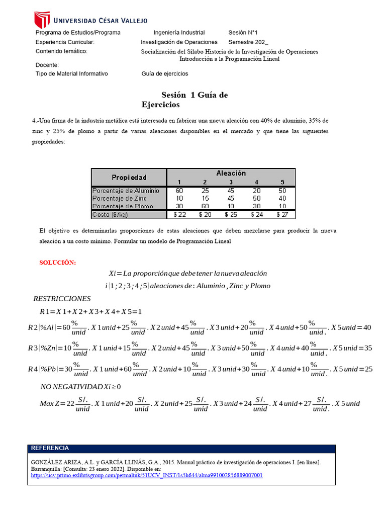 Ejercicios INVOPE | PDF | Aleación | Zinc