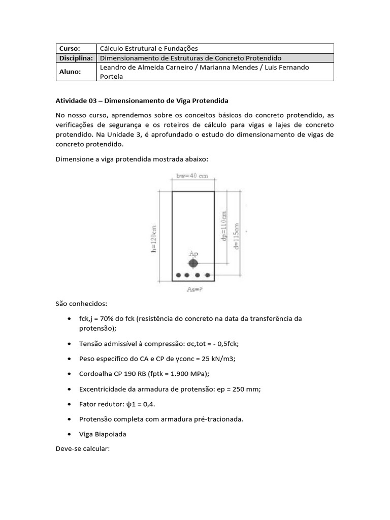 Atividade 3 | PDF | Estresse (Mecânica) | Viga
