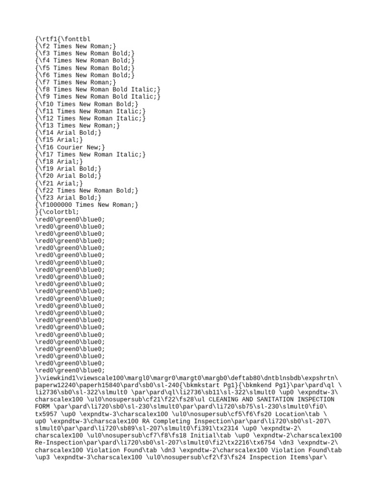 CLEANING_AND_SANITATION_INSPECTION_FORM | PDF | Bathroom | Home