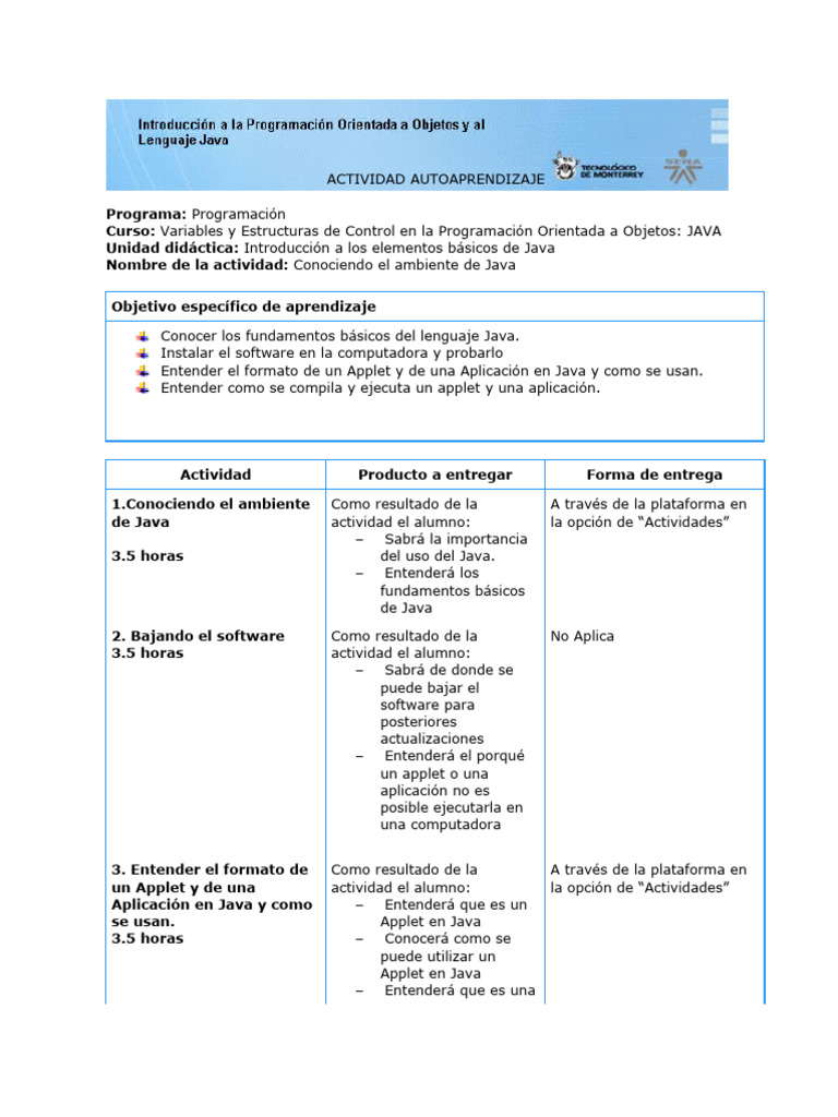 Semana 1 Actividad 1 | PDF | Java (lenguaje de programación) | Software de la aplicacion