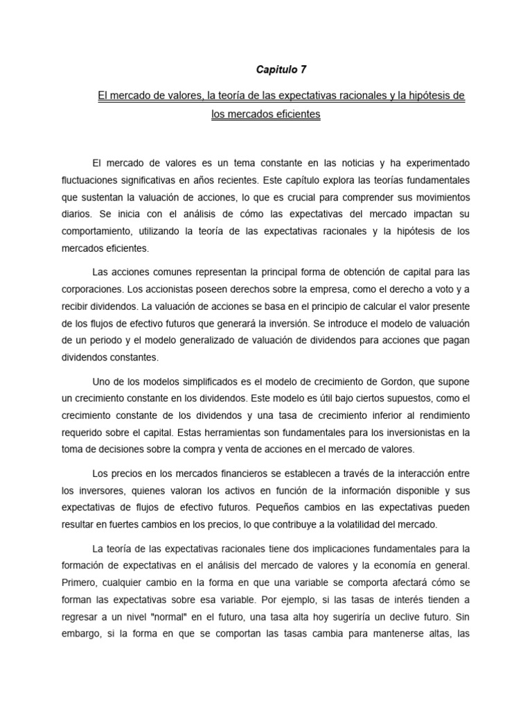 Capitulo 7 - Resumen Ejecutivo | PDF | Compartir (Finanzas) | Economias