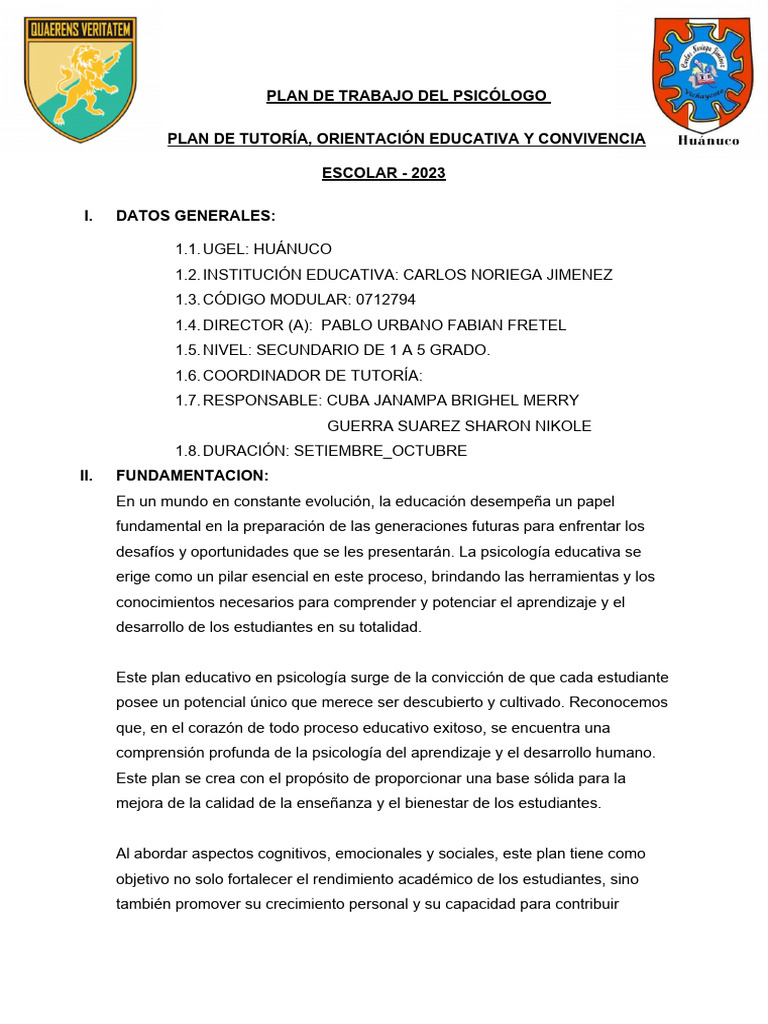 estructura plan de trabajo | PDF | Aprendizaje | Constructivismo ... estructura plan de trabajo | PDF | Aprendizaje | Constructivismo ...