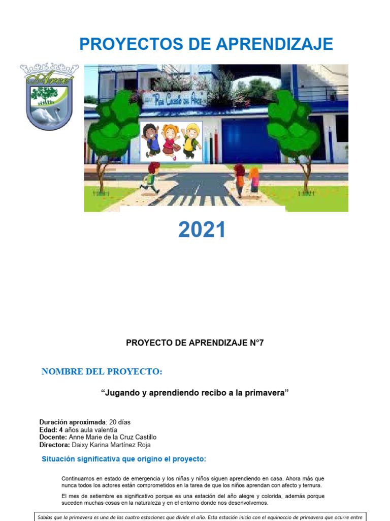 PROYECTO 7 Aula 4 Años | PDF | Temporada de primavera) | Justicia