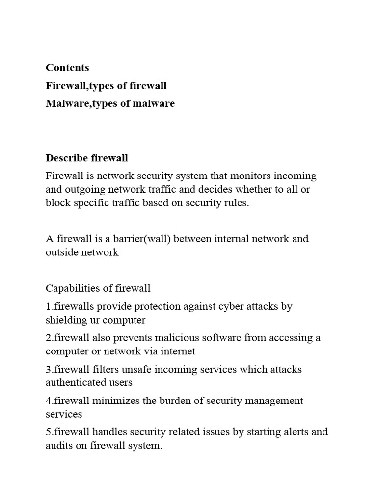 FIREWALL | PDF | Firewall (Computing) | Malware