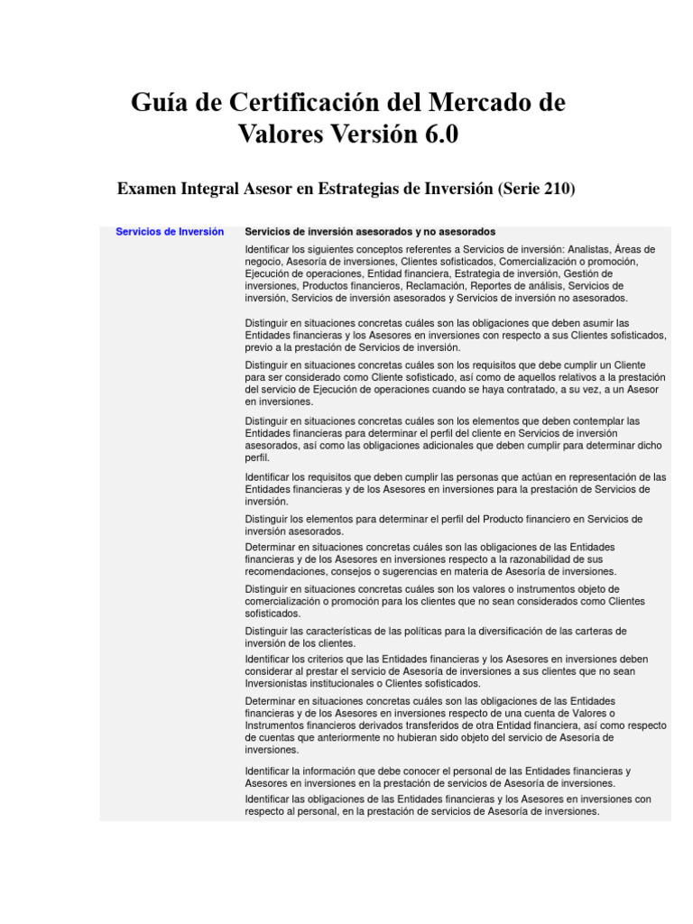 Guía de Certificación AMIB Versión 6 Serie 210 | PDF | Modelo de fijación de precios de activos ...