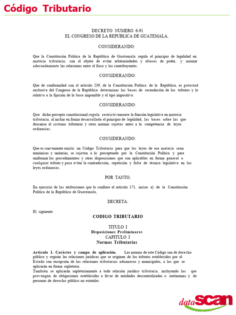 GT Codigo Tributario | PDF | Estatuto de limitaciones | Pagos