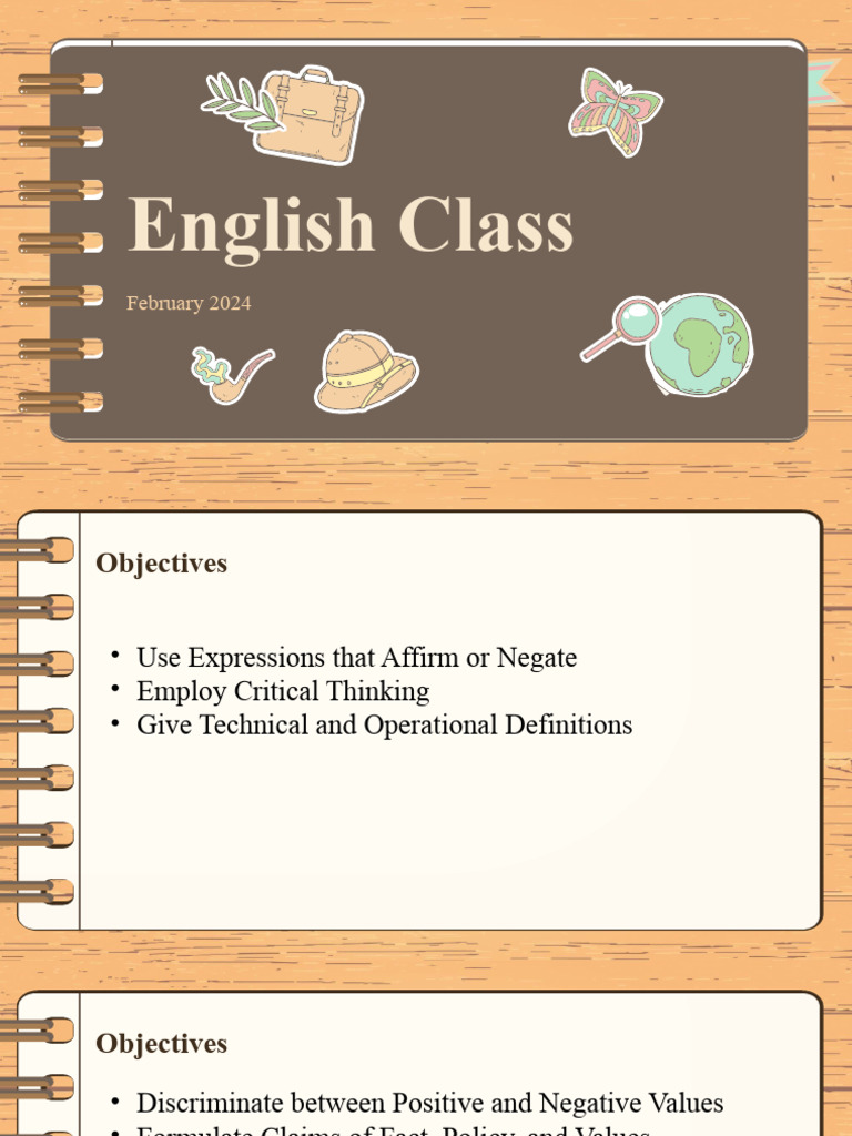 Claims, Expressions The Affirm and Negate, Critical Thinking and T and ...