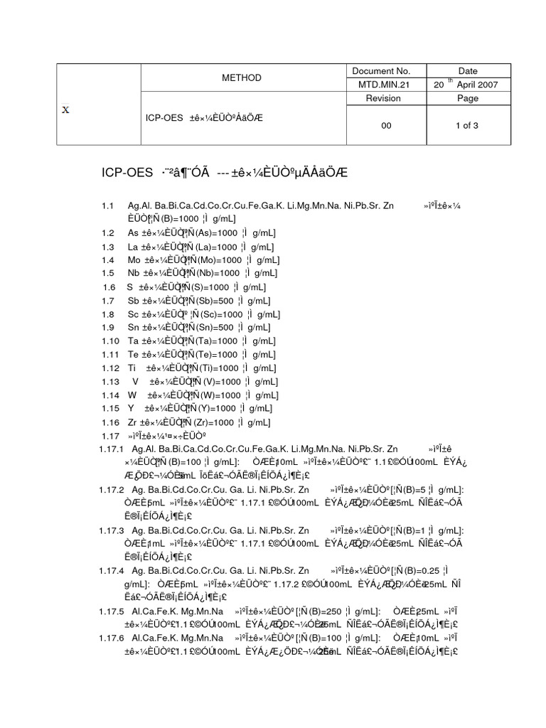 Icp Oes标准溶液配制 | PDF