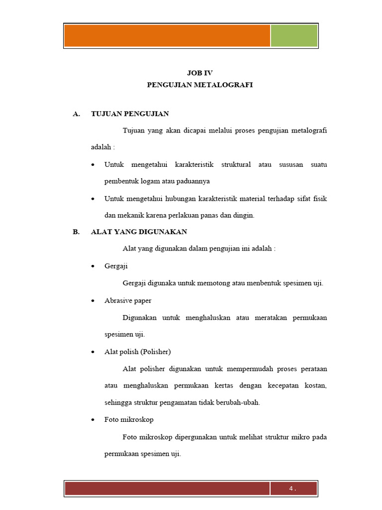 Job IV. Pengujian Metalografi | PDF